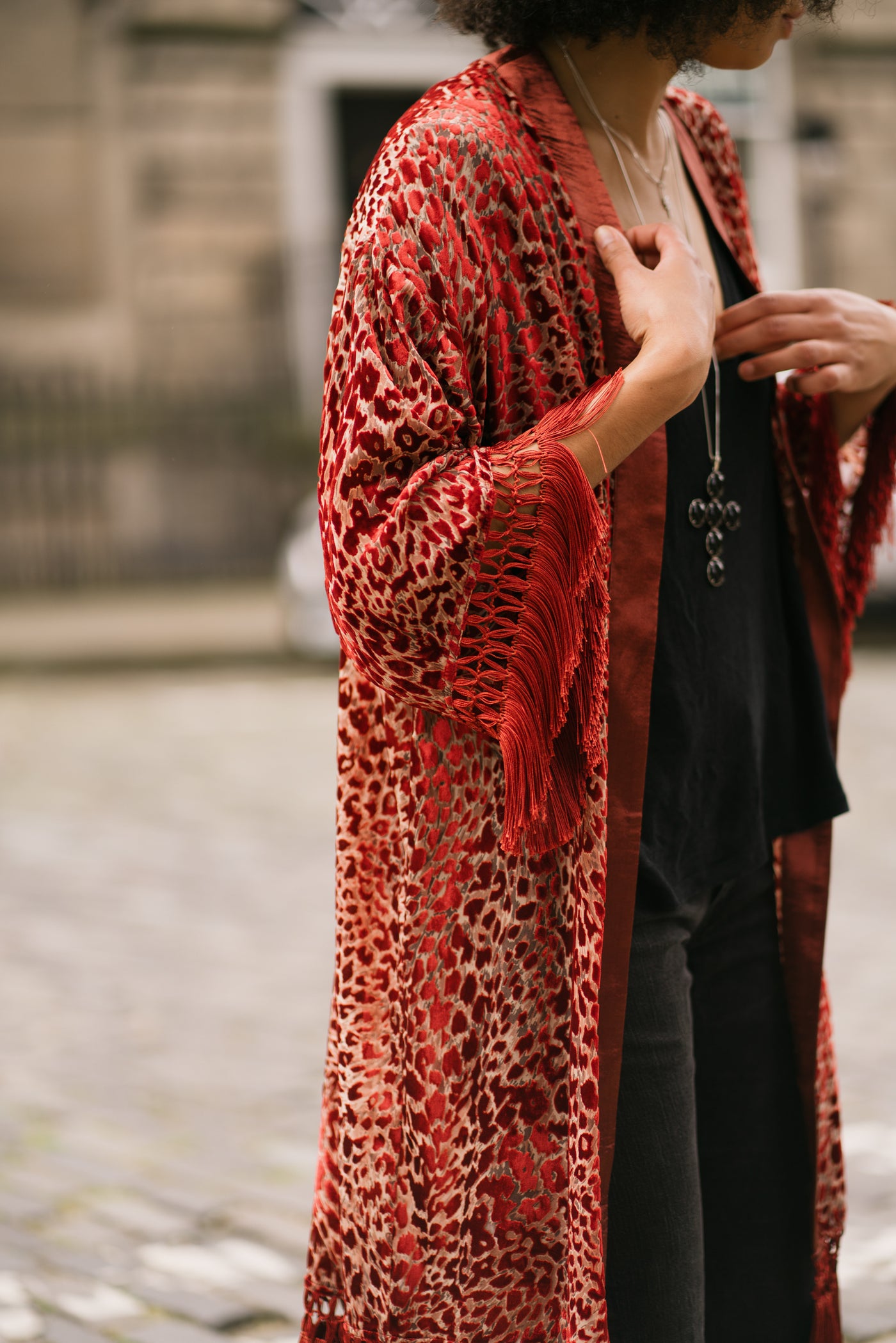 Heartbreaker Rust Devore Kimono | Little Lies