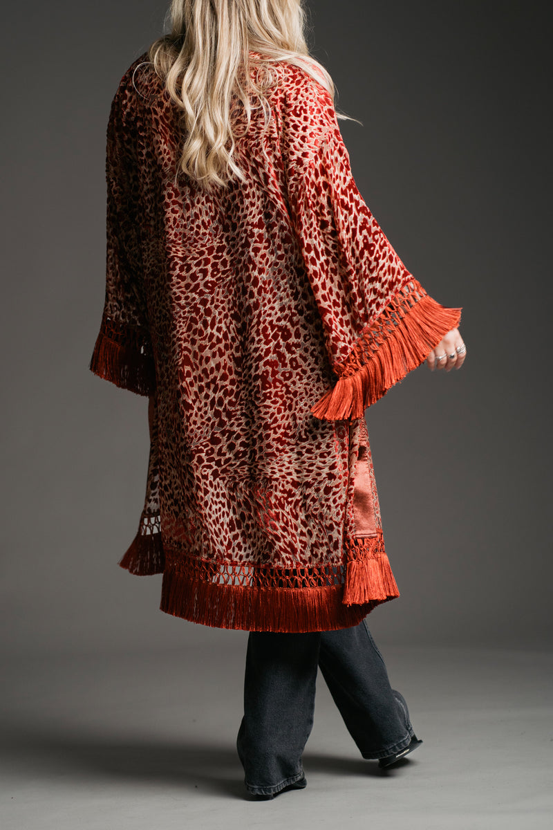 Heartbreaker Rust Devore Kimono | Little Lies