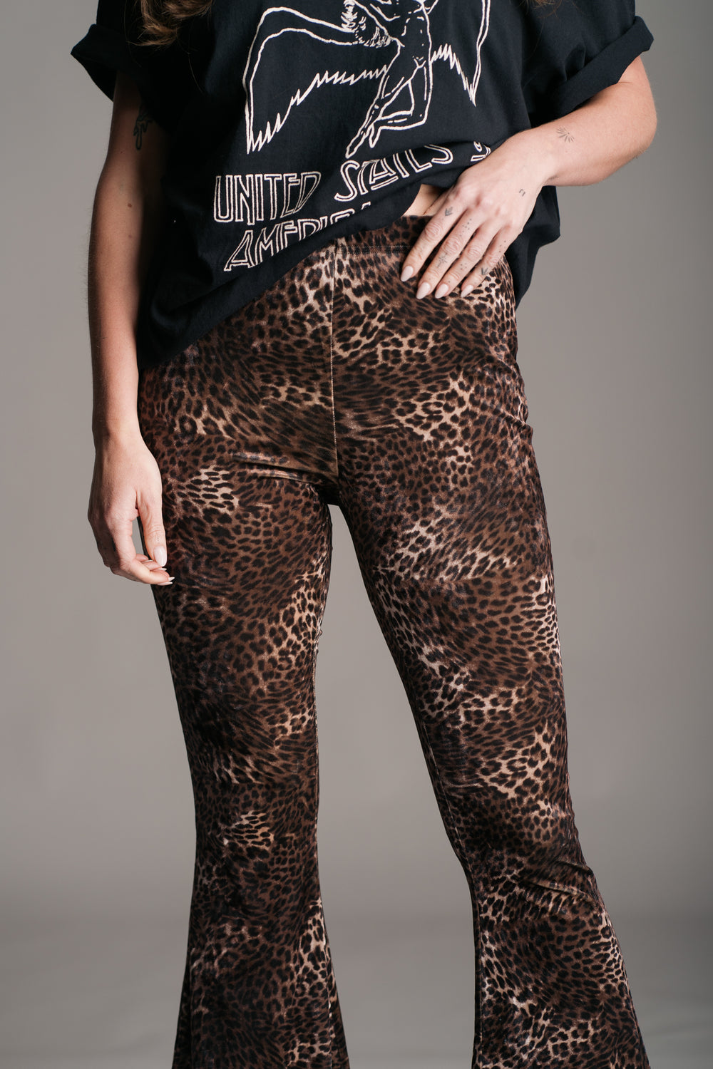 Hendrix Leopard Velvet Flares | Little Lies