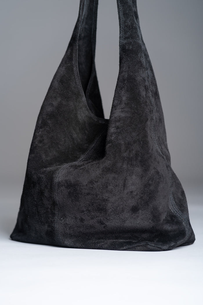 Olsen Black Genuine Suede Slouchy Bag | Little Lies