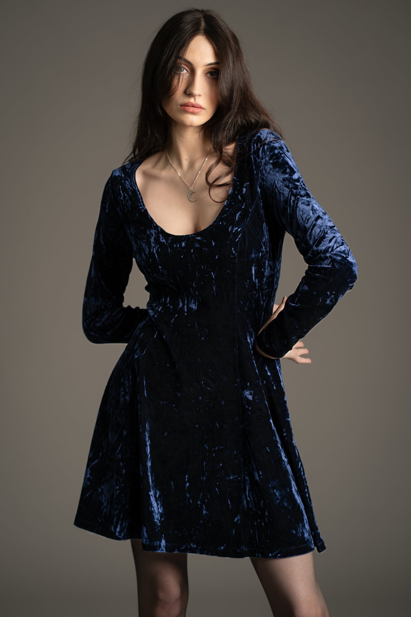 Sweet Jane Midnight Crushed Mini Dress | Little Lies